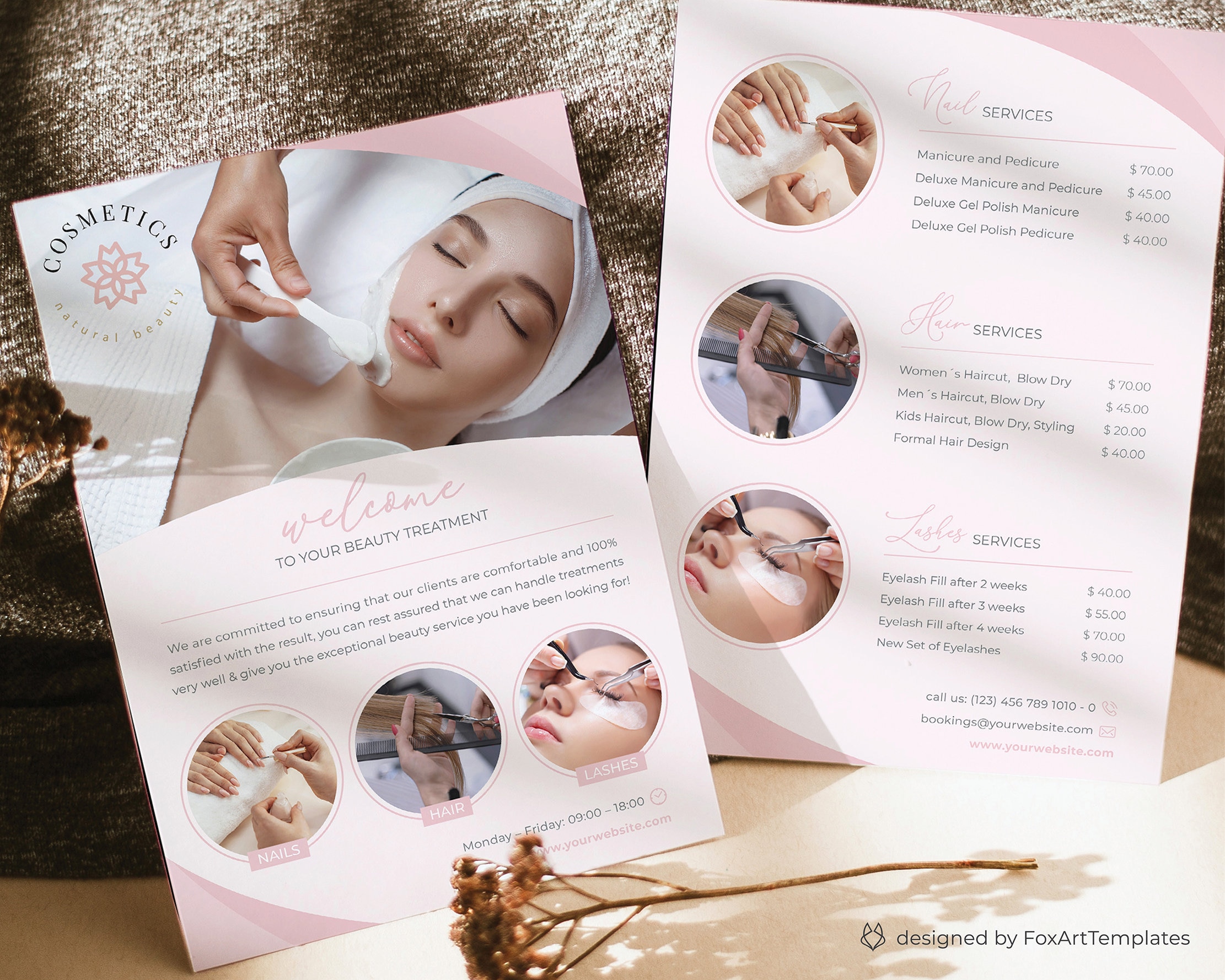 Beauty Salon Flyer Price List Template - Etsy Canada
