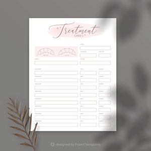 Eyelash Extension Client Card • Lash Client Record Template • Printable ...