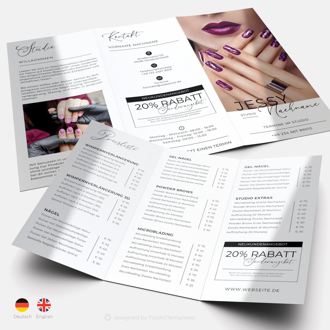 DIY Tri-fold Printable Price List Template - Etsy