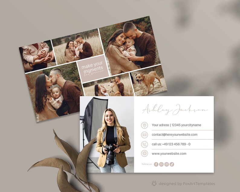 Photography Business Card Template for Photographers PSD - Etsy