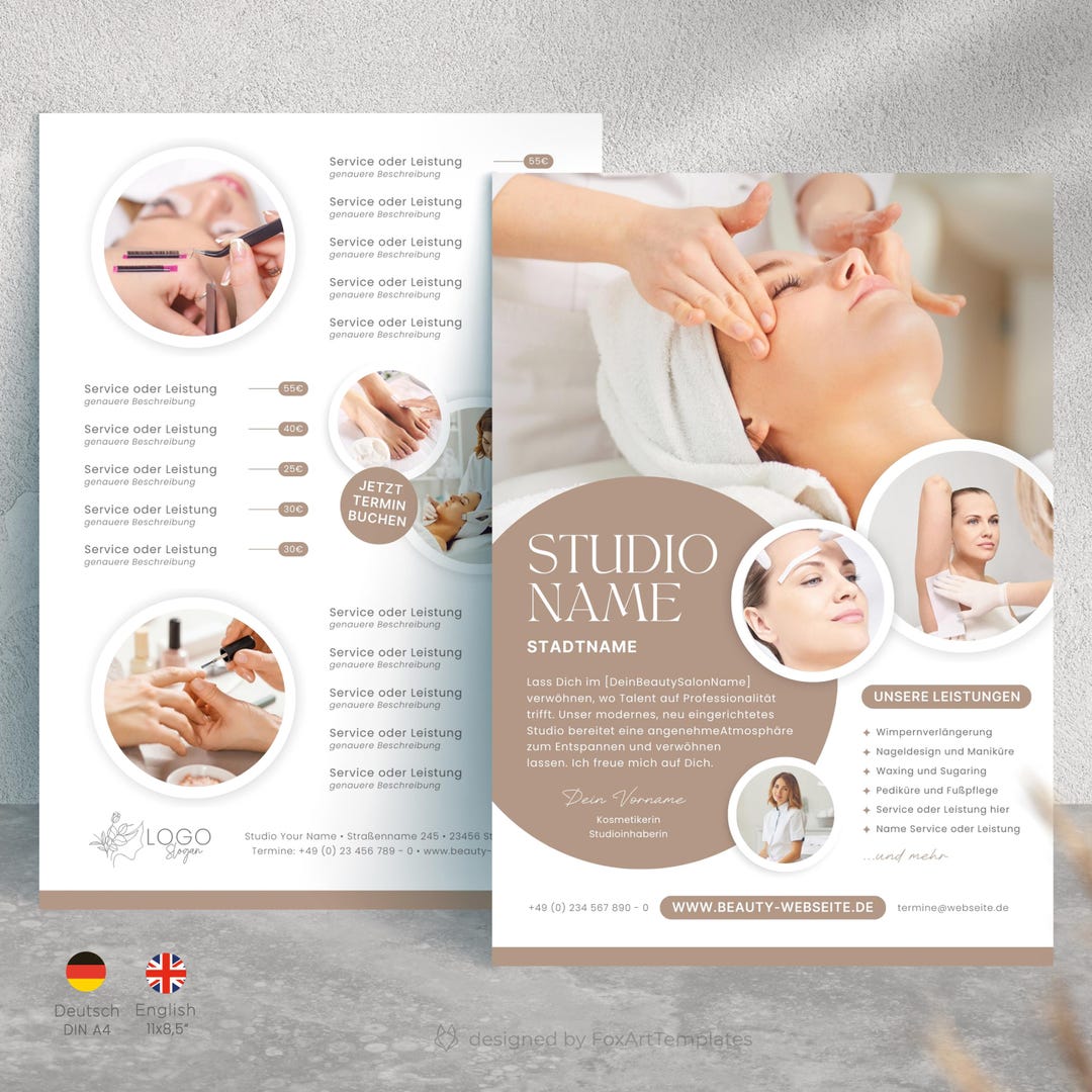 Beauty Salon Flyer Template: Customizable Design (digital Download) - Etsy