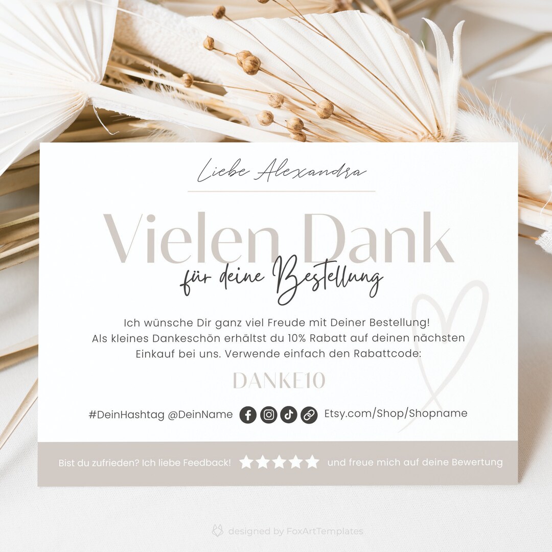 Danke Für Deine Bestellung Karte Für Kunden Als Paketbeileger - Etsy