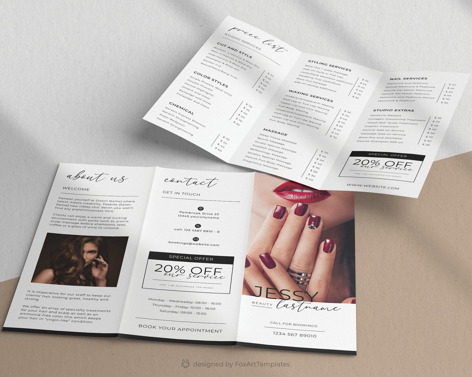 DIY Tri-fold Printable Price List Template - Etsy