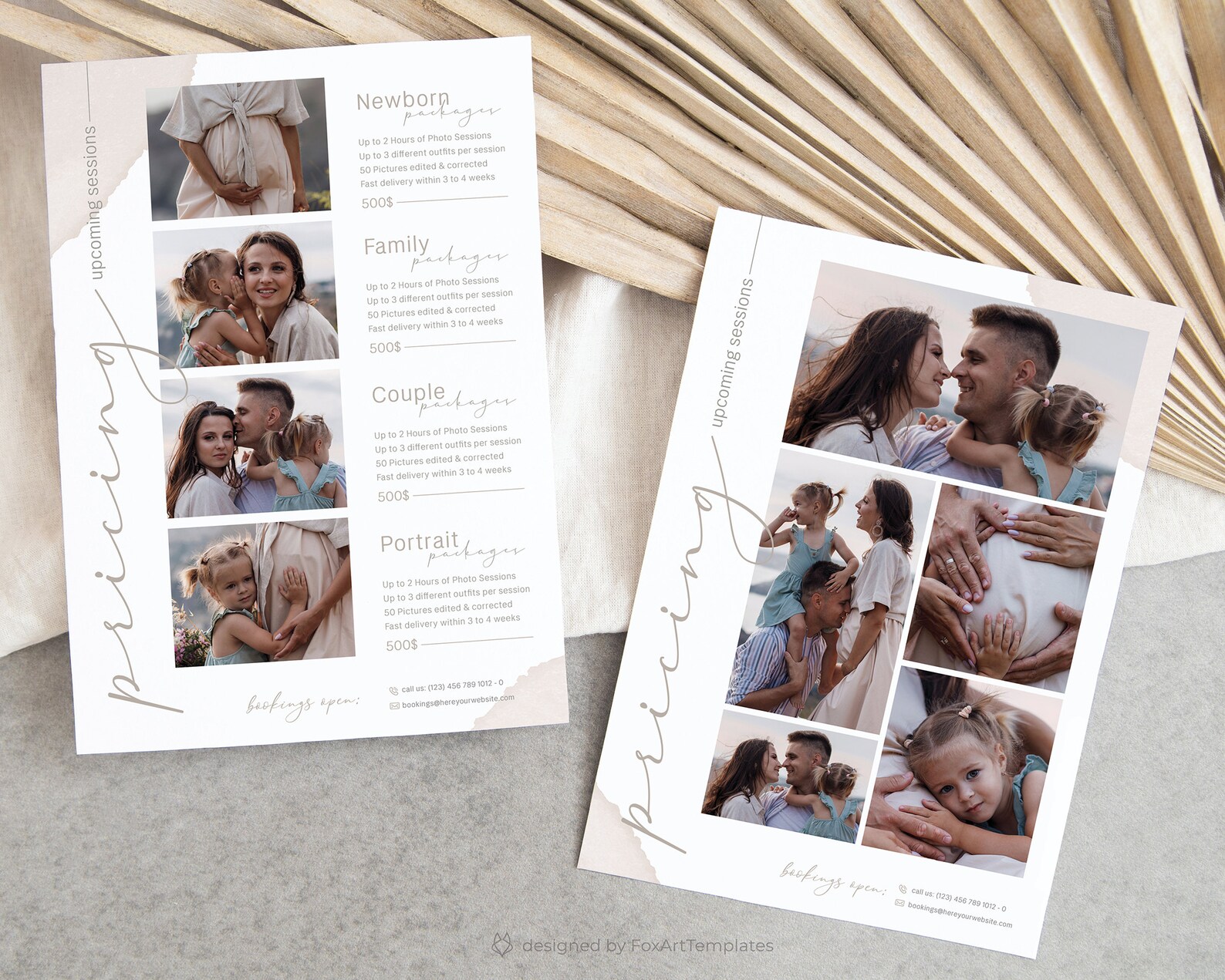 Photography Price List Photoshop Template - Etsy