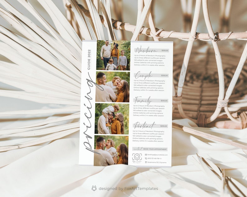 Photography Price List Template Photoshop PSD - Etsy