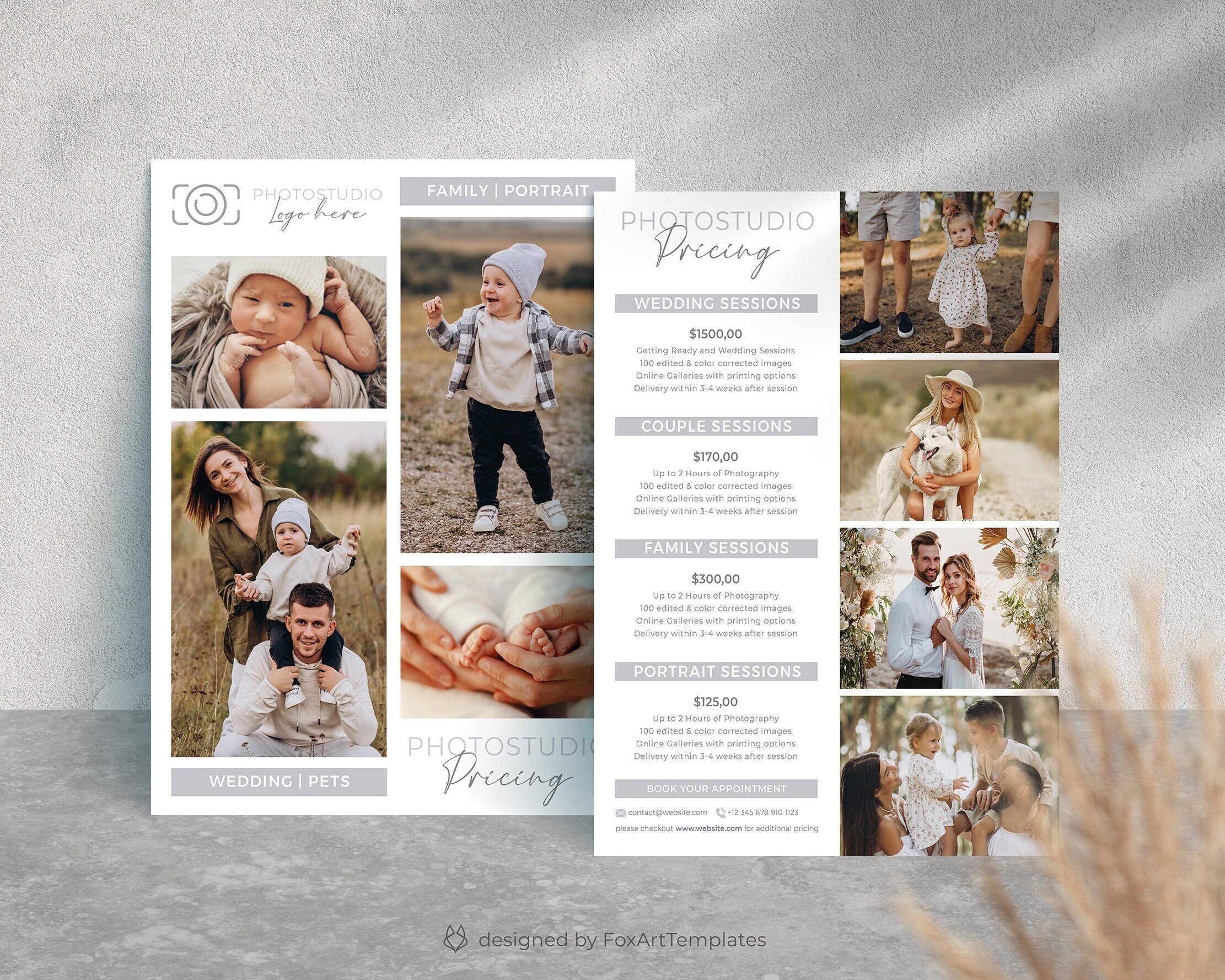 Photography Price List Photoshop Template - Etsy