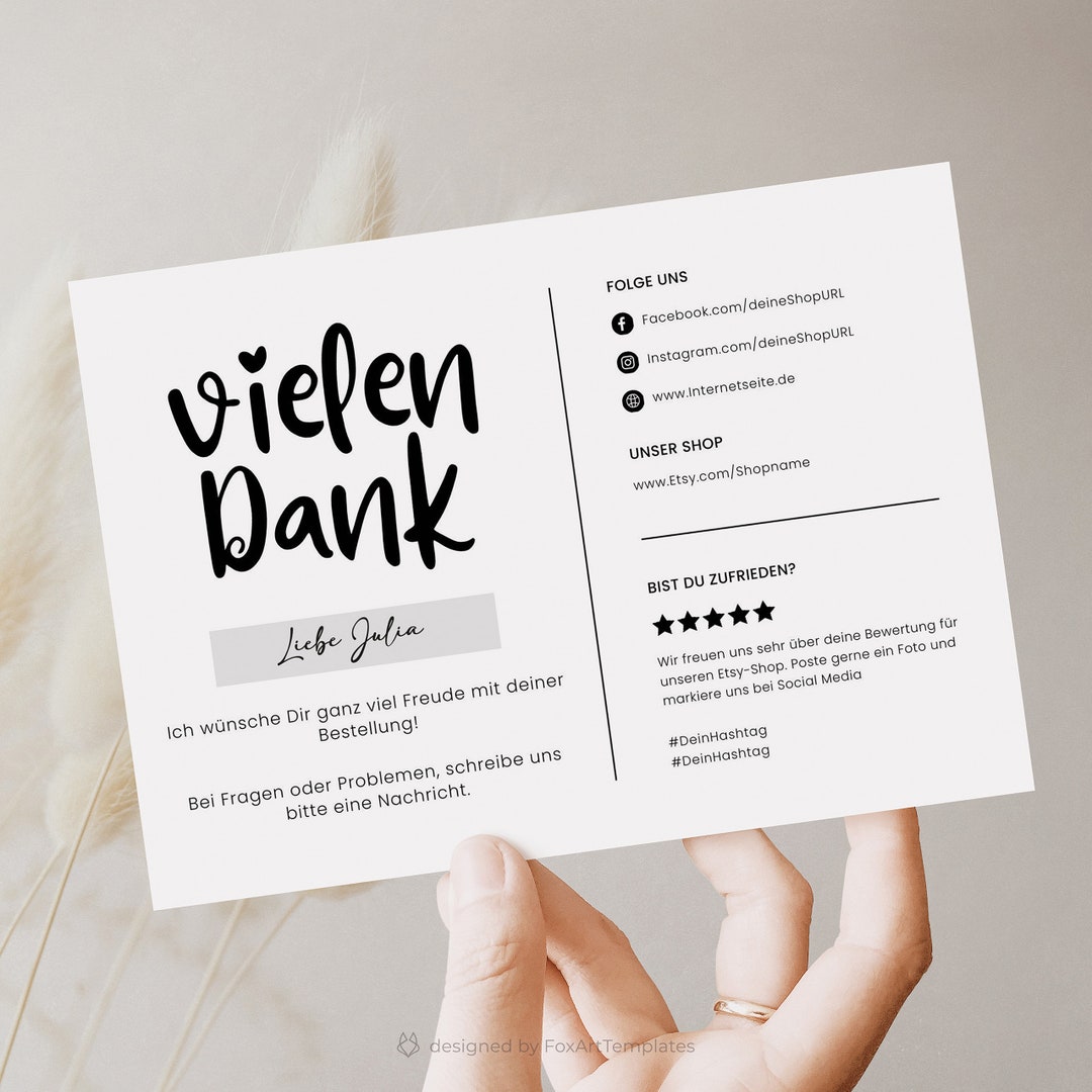 Vielen Dank Für Deine Bestellung Paketbeileger Für Kunden - Etsy