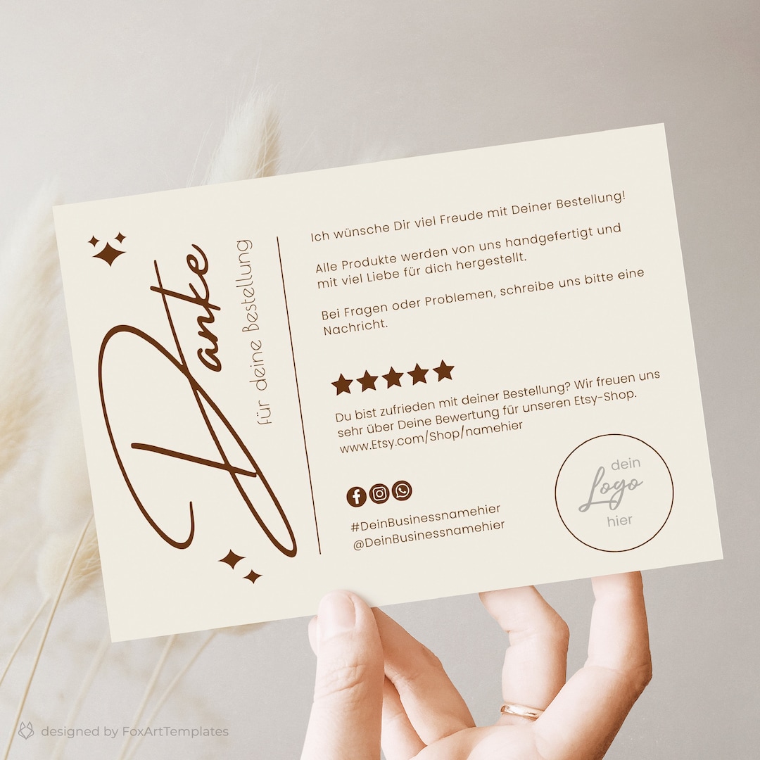 Vielen Dank Für Deine Bestellung Paketbeileger Für Kunden - Etsy
