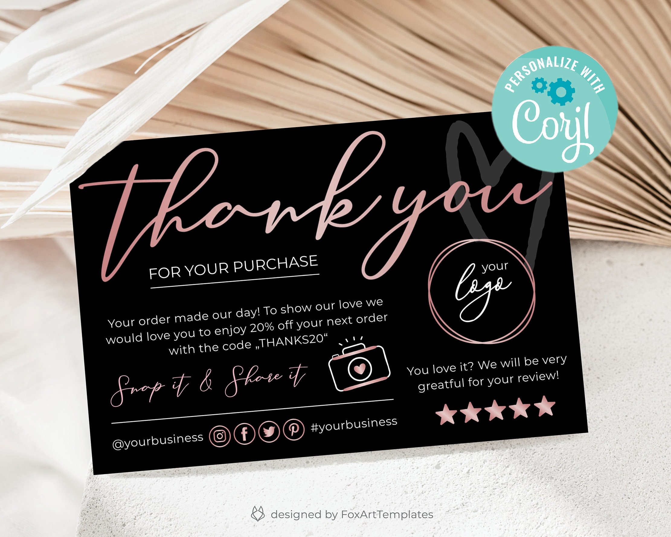 Paper & Party Supplies Design & Templates Business Thank You Package ...