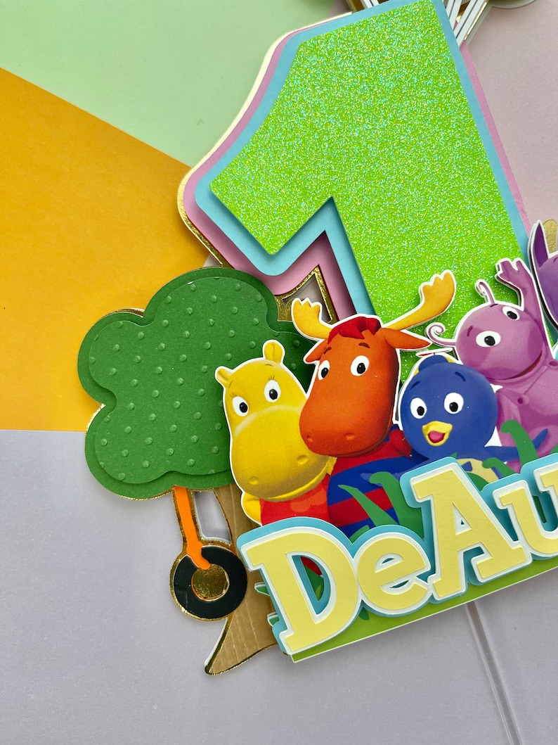 Backyardigans 1st Birthday Cake Topper: Glitter Cardboard, 3D Handmade ...