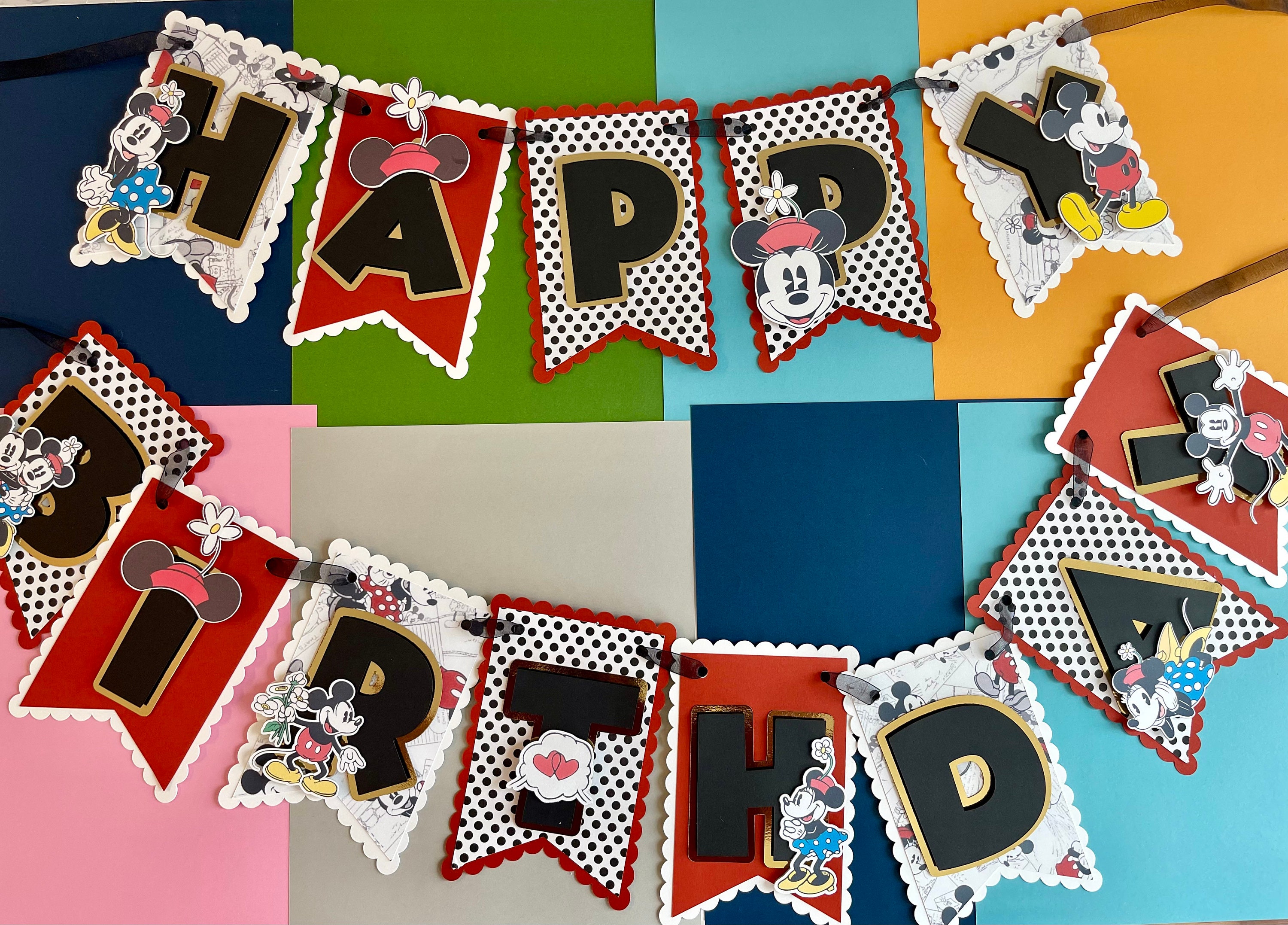 Minnie Mouse Birthday Banner: Vintage Mickey Theme - Etsy