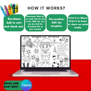 Editable Elf Activity Sheet on Canva - Personalize the Holiday Fun ...