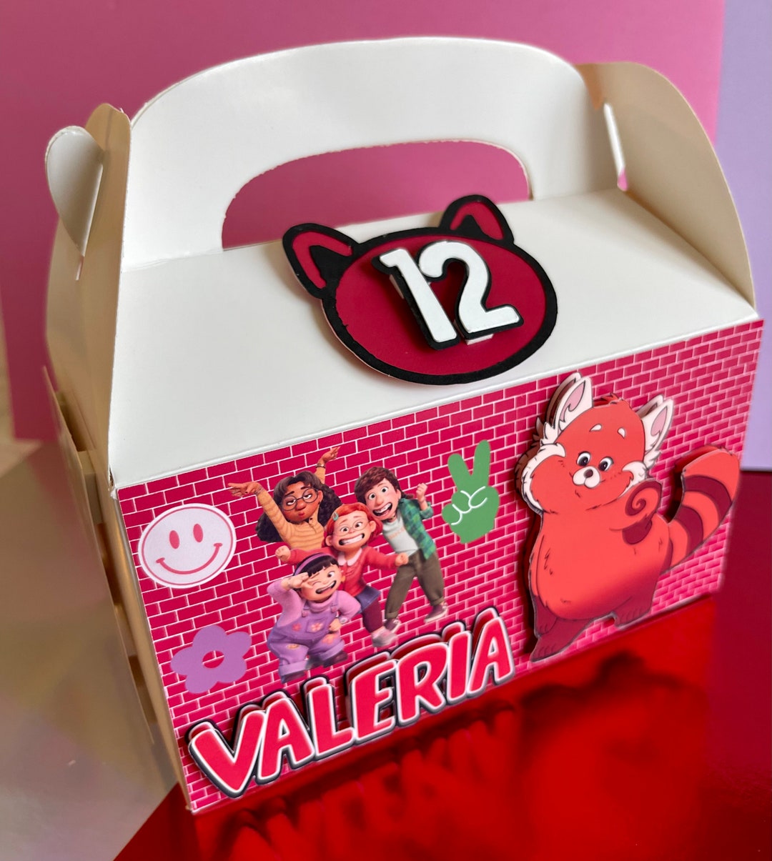 Turning Red Gable Favor Boxes - Meimei Turning Red Treat Boxes ...