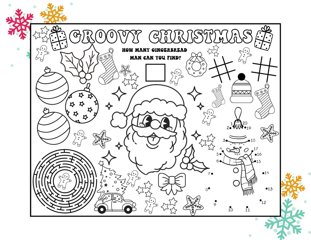 Editable Groovy Christmas Activity Sheet: Holiday Coloring (digital ...