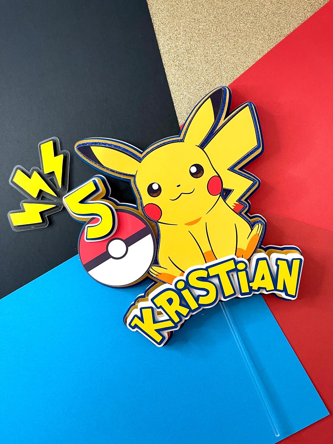 Pikachu Cake Topper, Pokemon Cake Topper, Pokemon Birthday Party ...