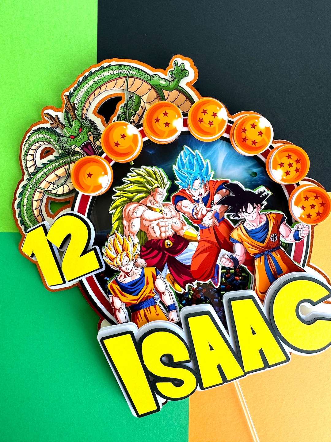 Dragon Ball Z Cake Topper With LED Lights and Shaker Custom Dragon Ball ...