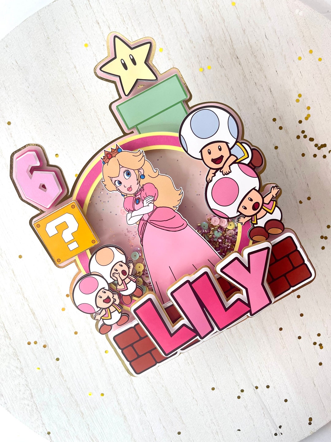 Princess Peach Cake Topper - Super Mario Princess Peach - Shaker Cake ...