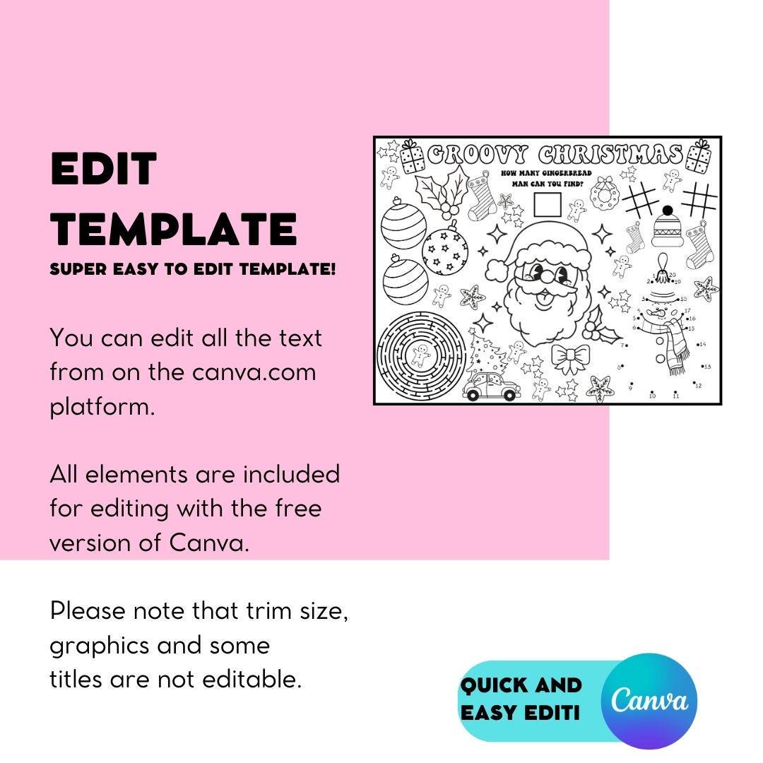Editable Groovy Christmas Activity Sheet: Holiday Coloring (digital ...