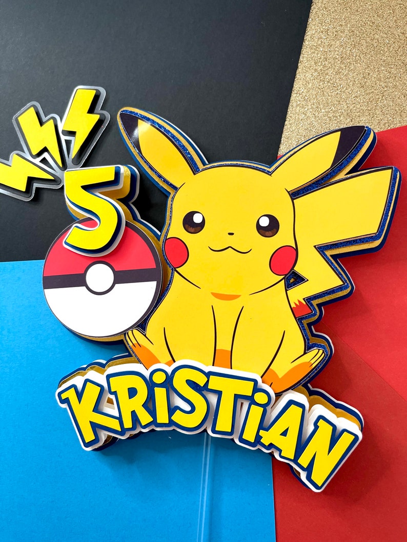 Pikachu Cake Topper Pokemon Cake Topper Pokemon Birthday - Etsy