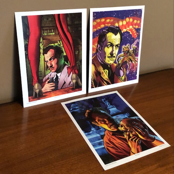 3 Vincent Price Illustrated Prints - Etsy