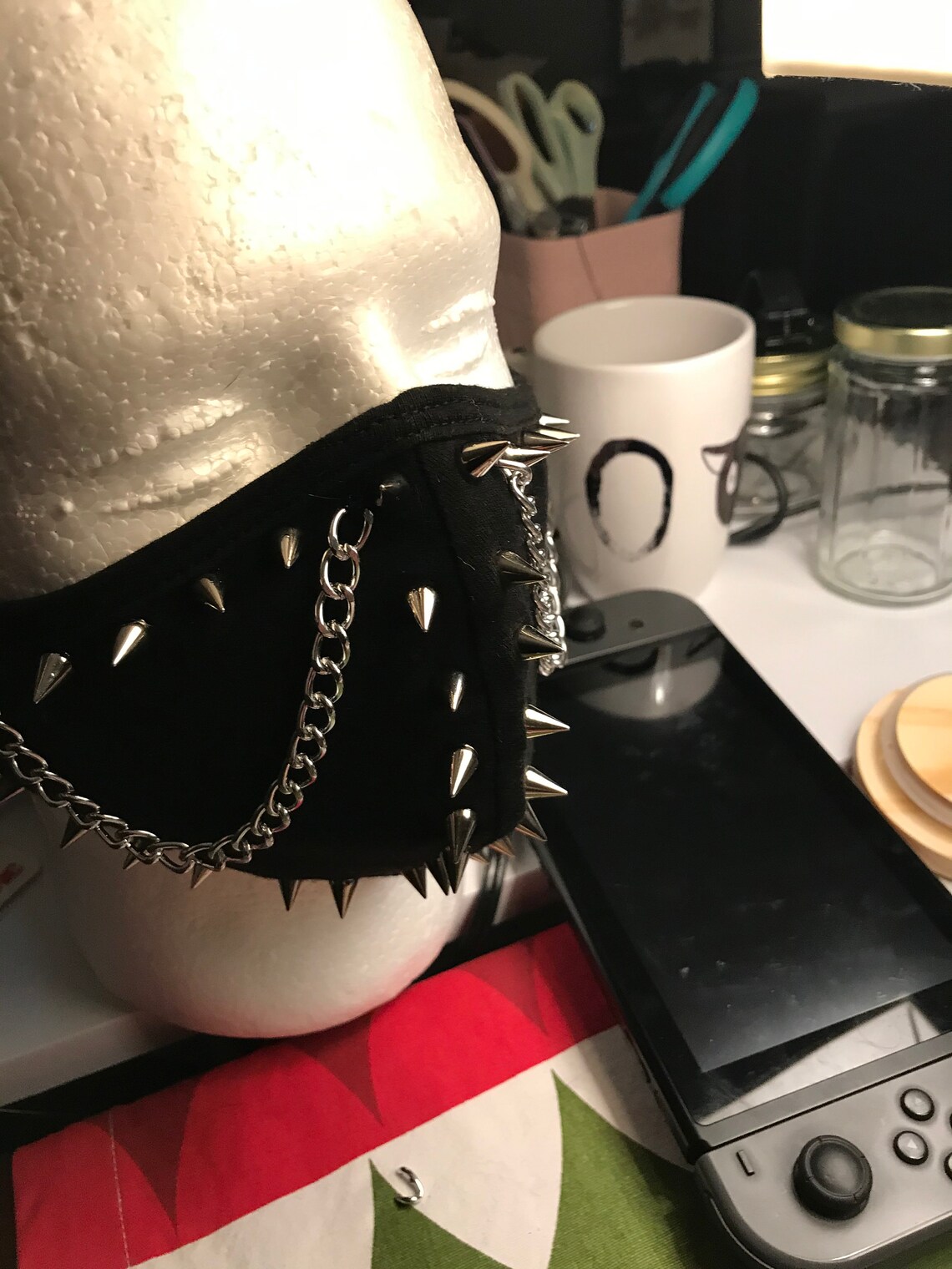 Spiked chain emo punk goth eboy mask READ DESCRIPTION | Etsy