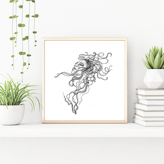 Wisp Drawing Pen and Ink Illustration Art Print Drawing | Etsy