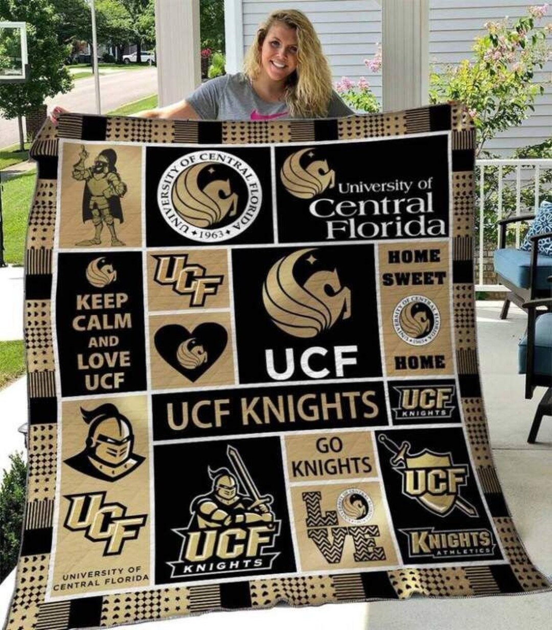 UCF Knights Fleece Sherpa Blanket Sofa Decor BL087 - Etsy