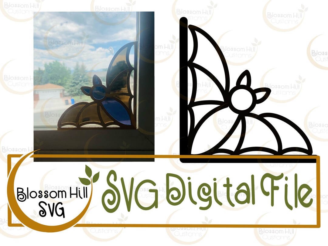 Corner Bat SVG Digital File | Spooky | Halloween | Bat | Window | Sun ...