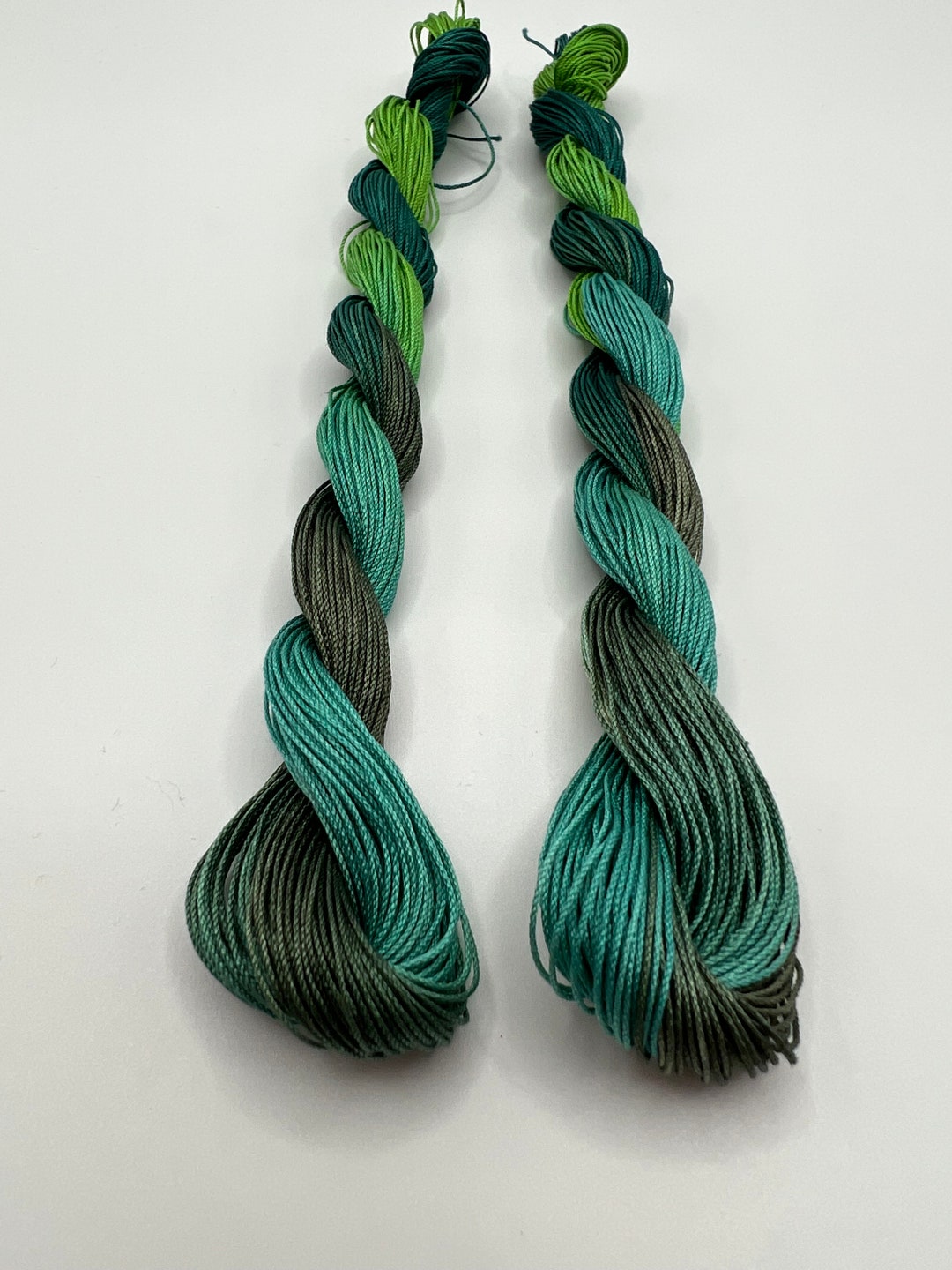 Green With Envy | Size 20 Hand Dyed, 6 Cord Cordonnet Thread, Tatting ...