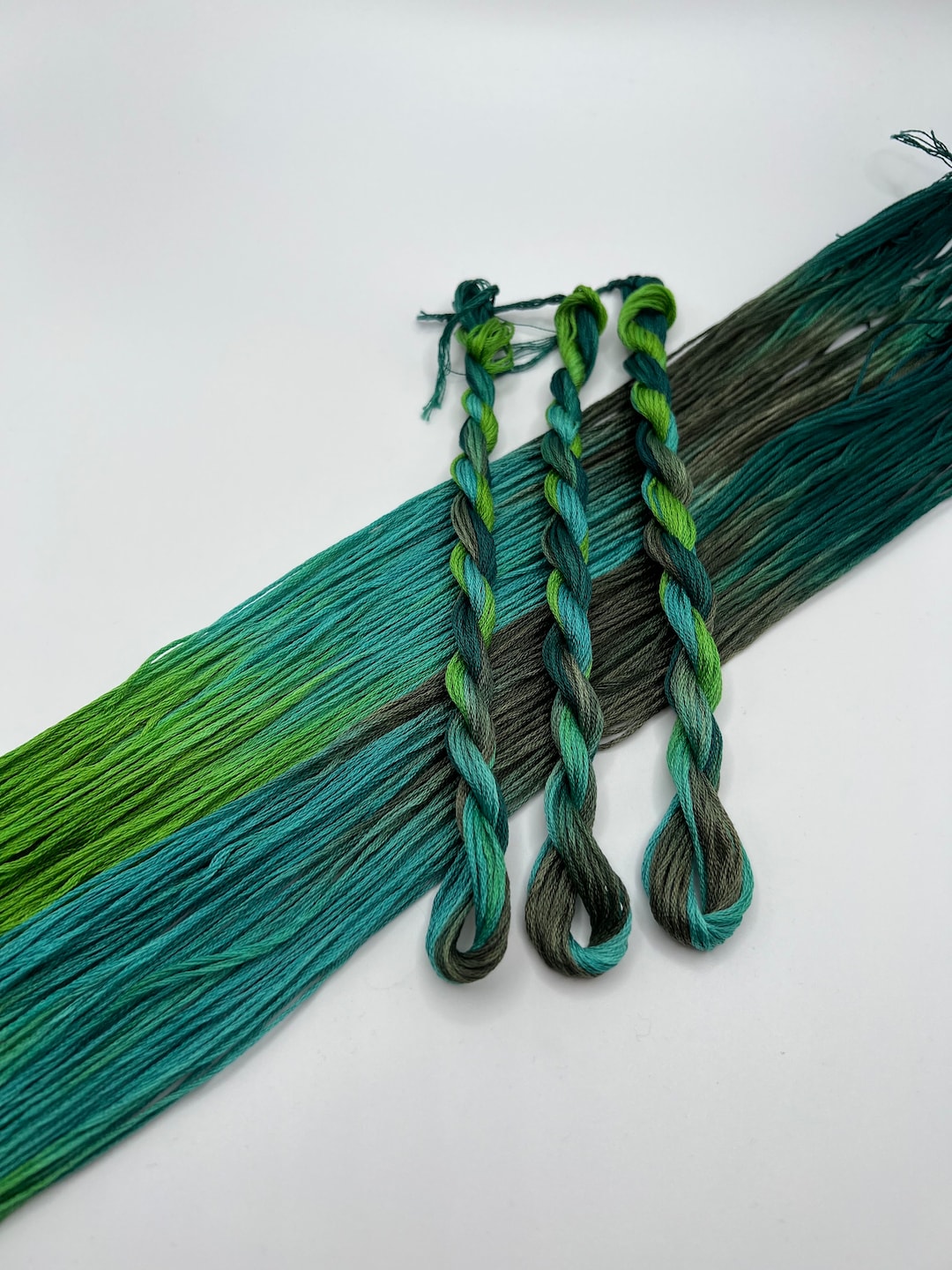 Green With Envy | Hand Dyed, 6 Strand Embroidery Floss, Cross Stitch ...