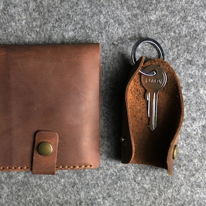 Personalized Minimalist Key Holder, Leather Key Fob, Key Organizer ...