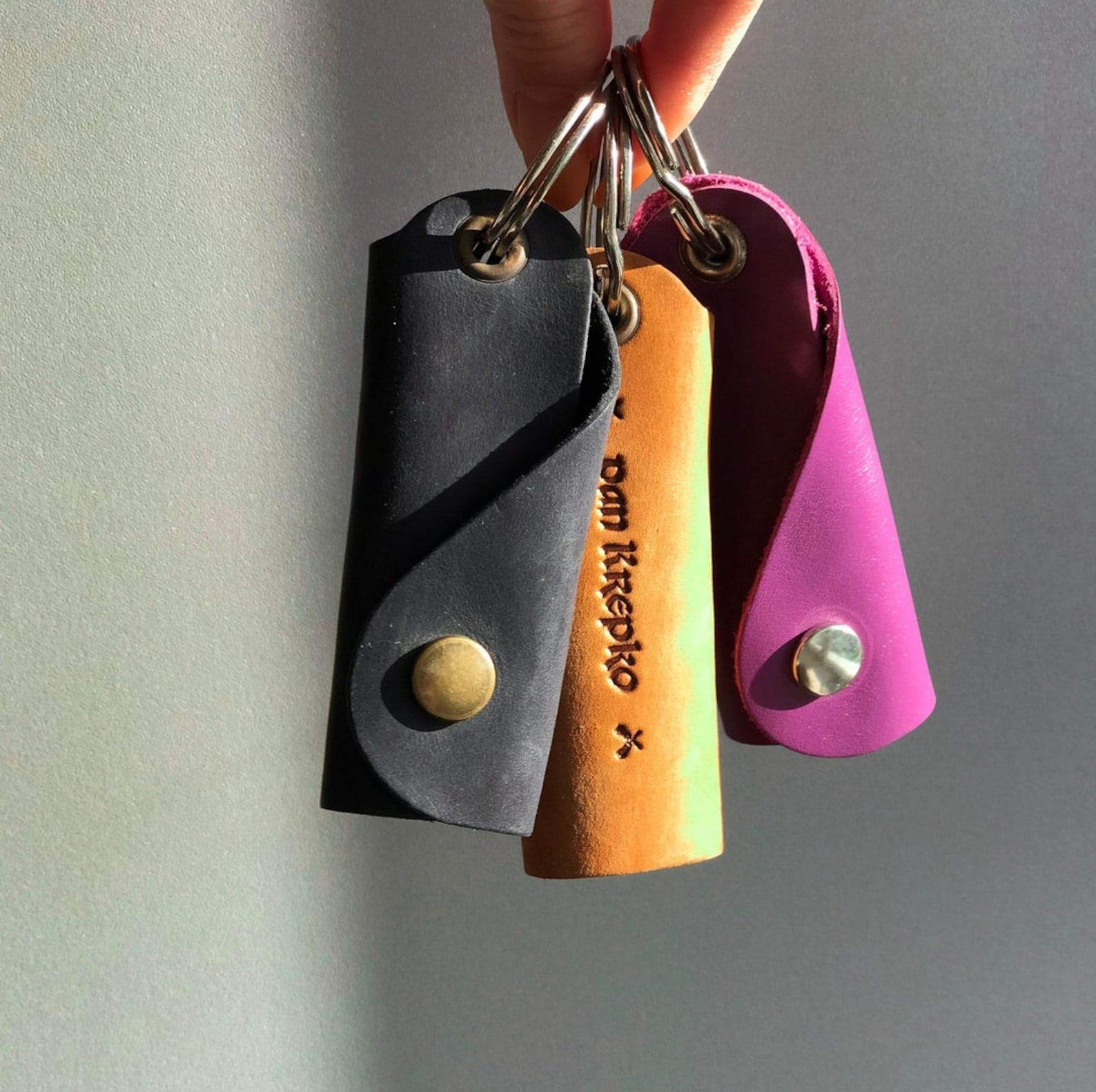 Personalized Minimalist Key Holder Leather Key Fob Key | Etsy