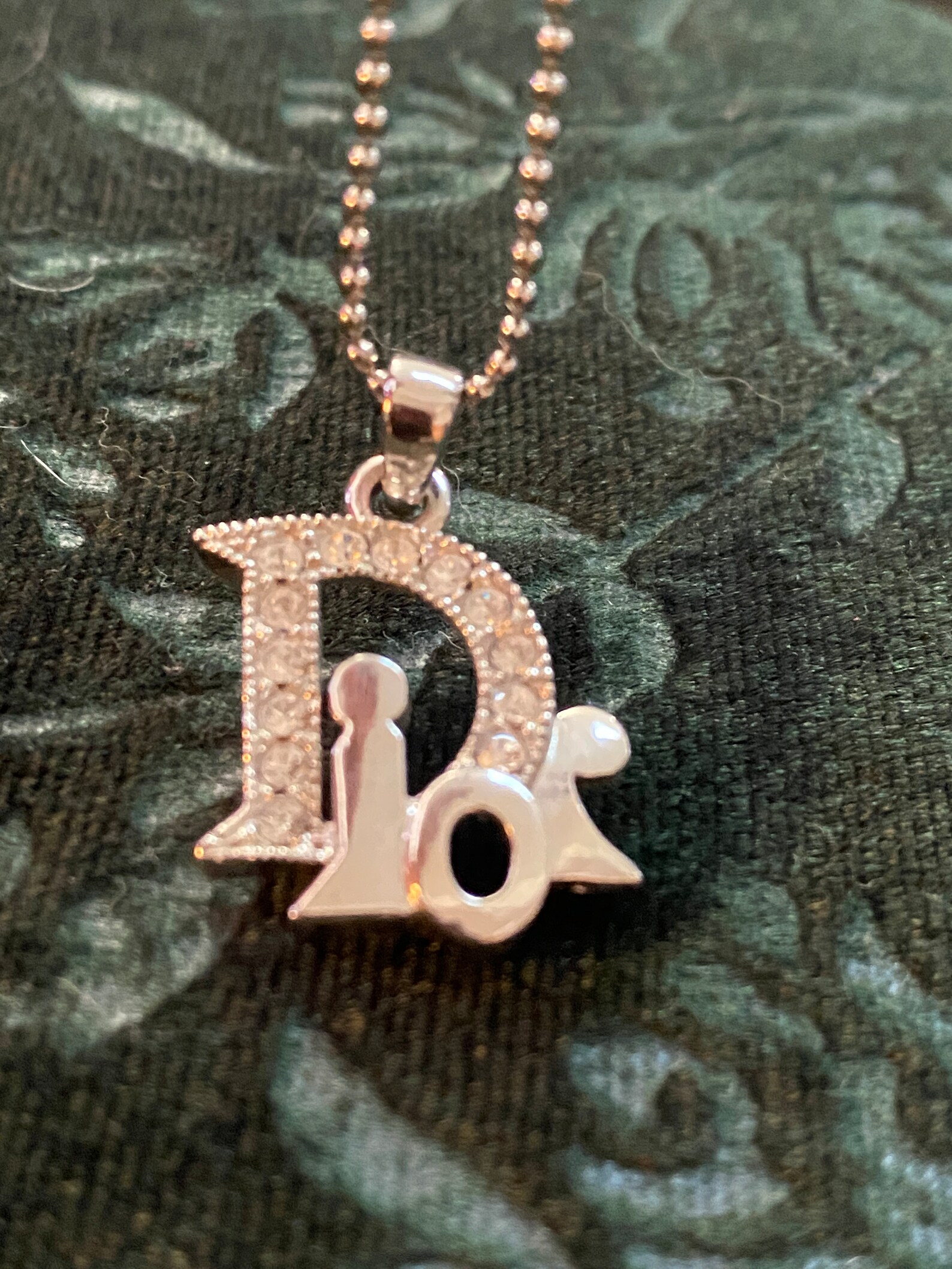 Christian Dior Vintage Dior Silver Logo Necklace - Etsy