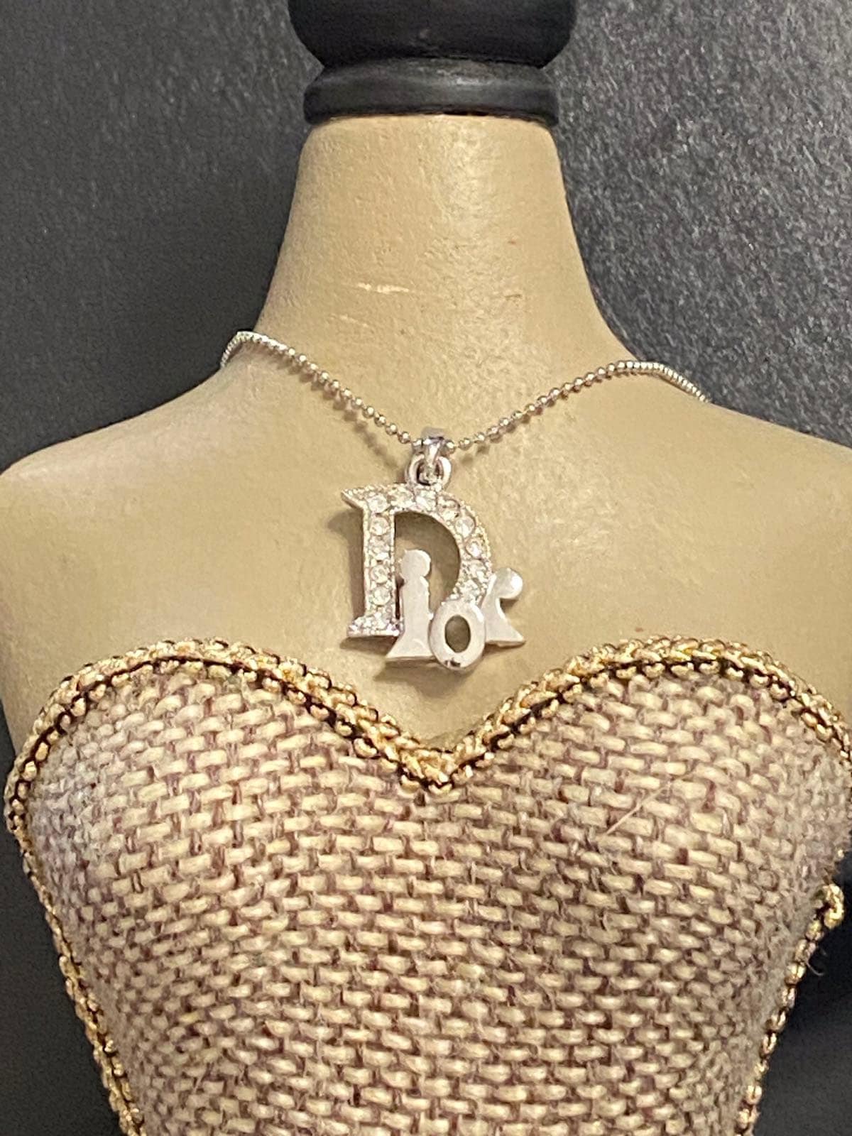 Christian Dior Vintage Dior Silver Logo Necklace - Etsy