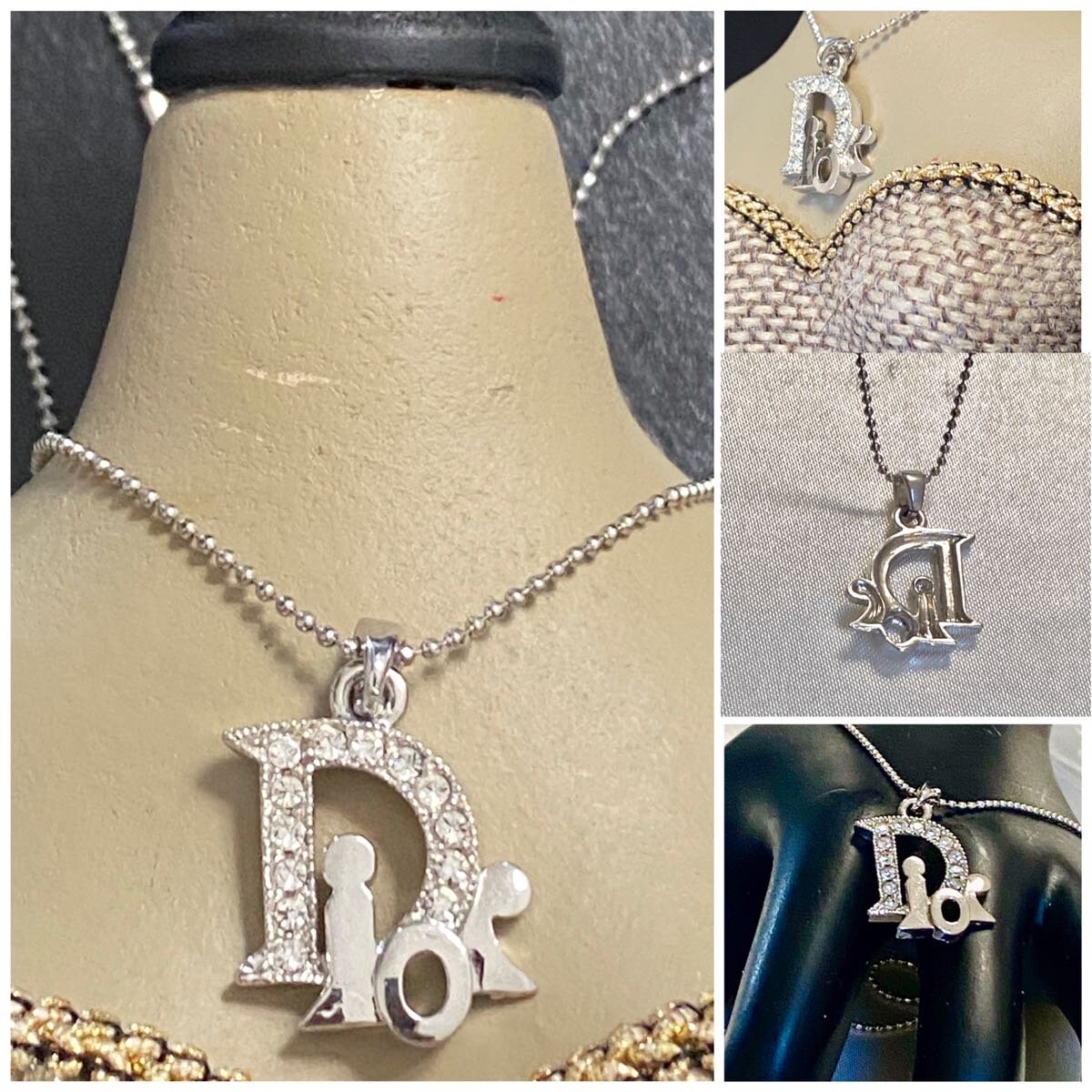 Christian Dior Vintage Dior Silver Logo Necklace - Etsy