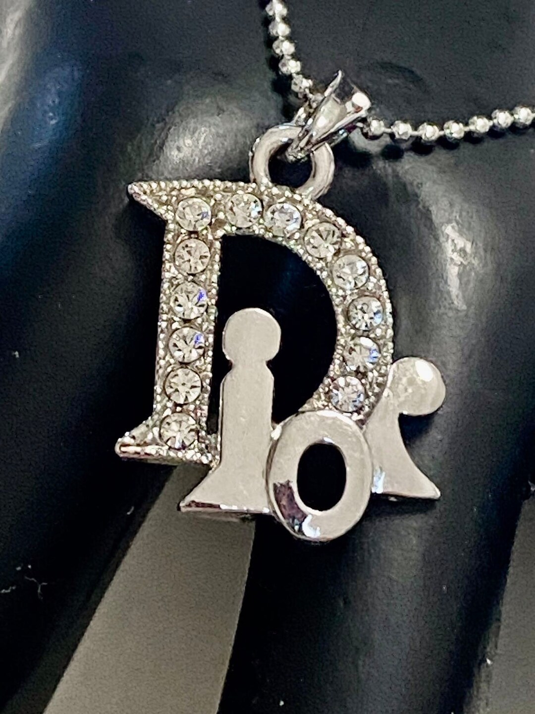 Christian Dior Vintage Dior Silver Logo Necklace - Etsy