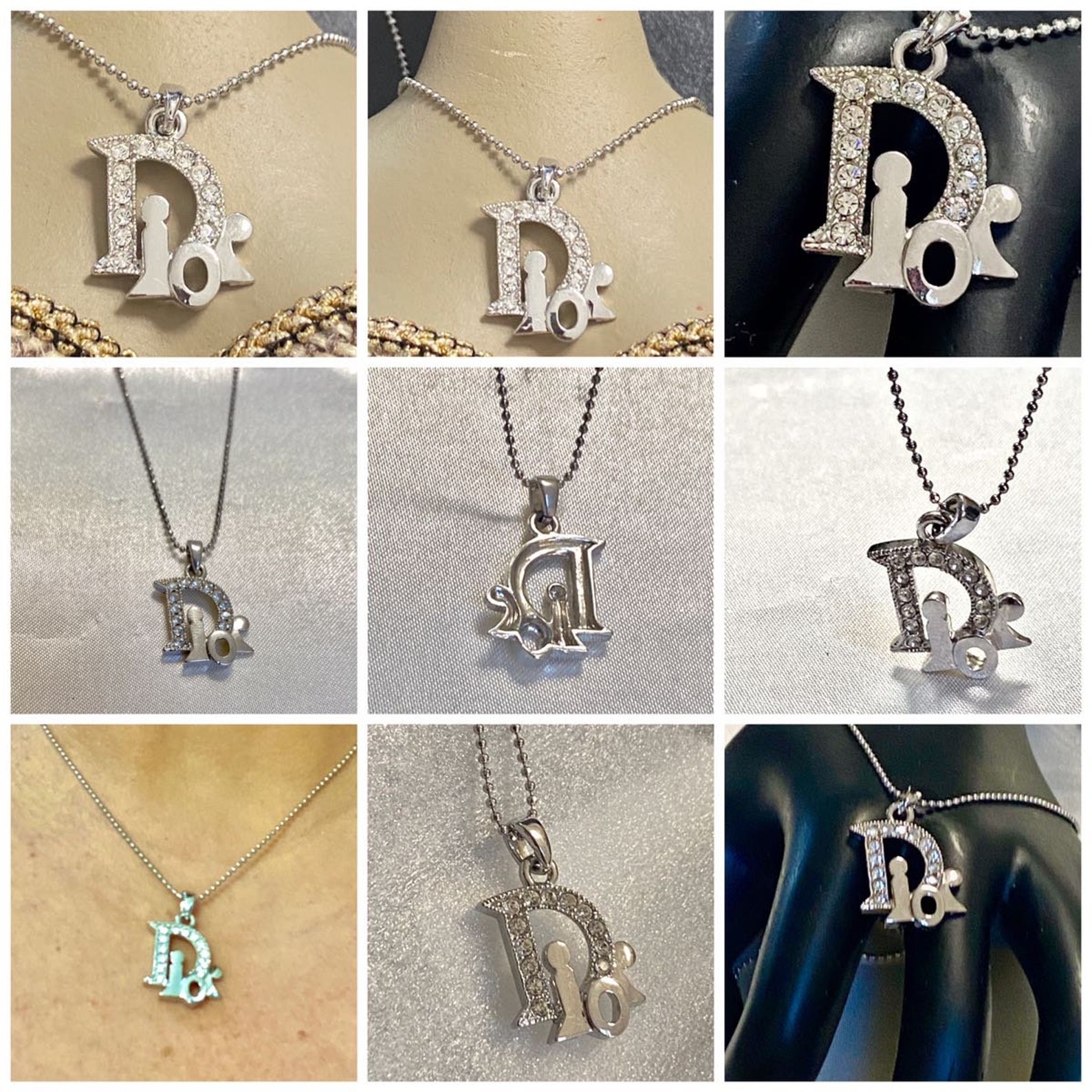 Christian Dior Vintage Dior Silver Logo Necklace - Etsy