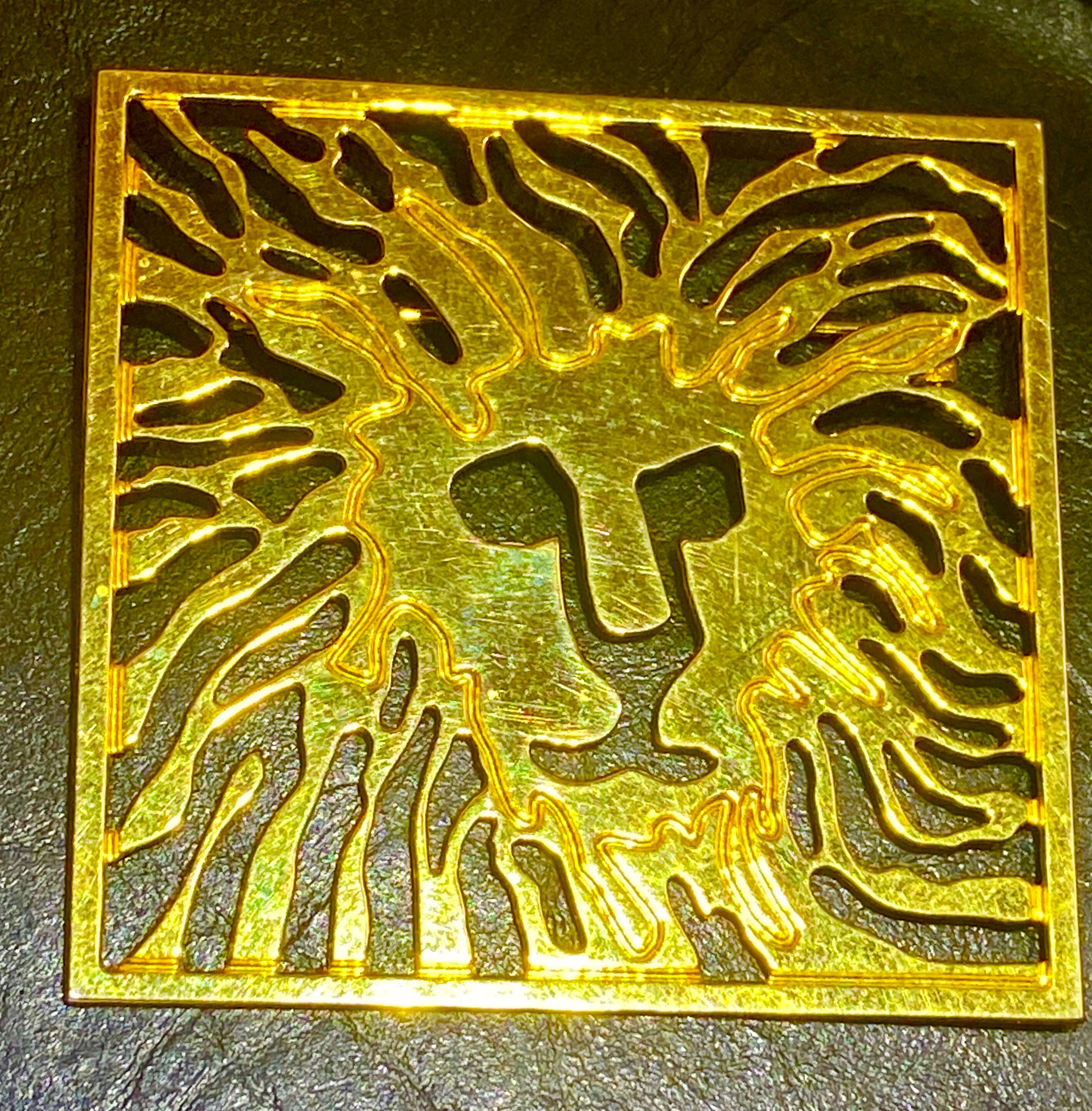Vintage - Anne Klein Gold Tone Lion Head Square Shaped Brooch - Etsy