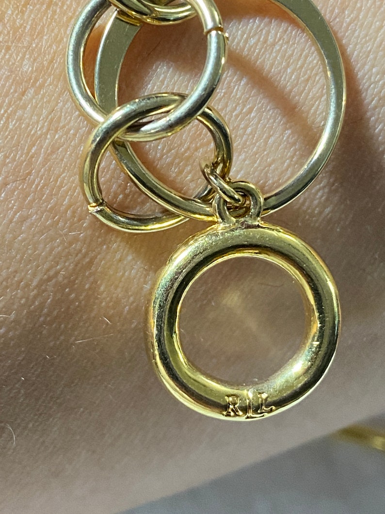 Vintage - Gold Tone Ralph Lauren Chunky Oval Links Bracelet - Etsy