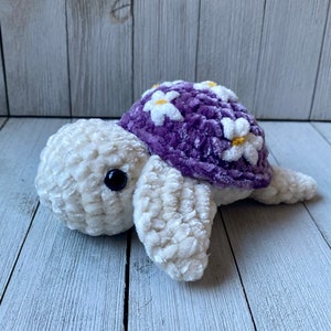 Crochet Velvet Flower Turtle - Etsy