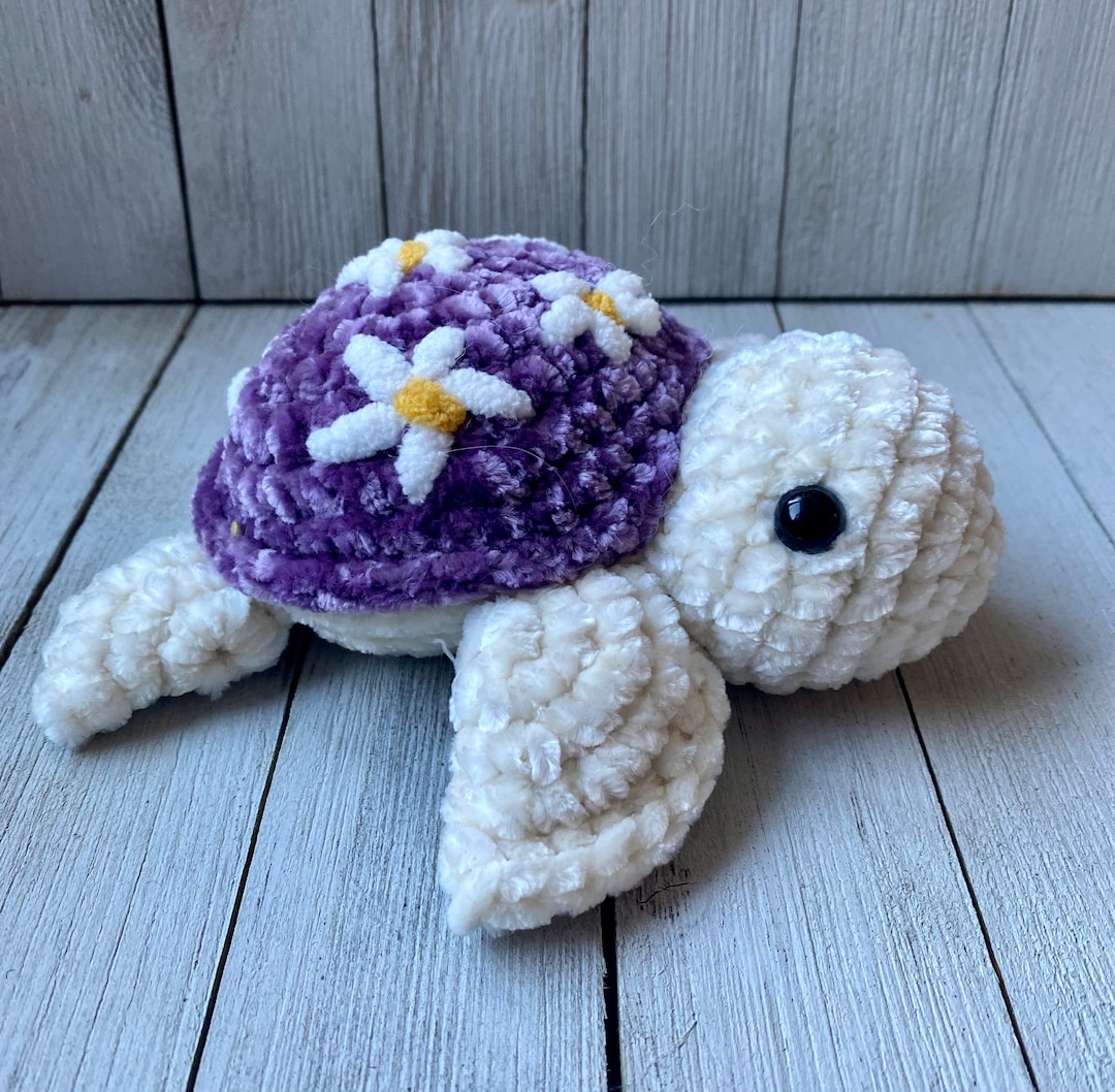 Crochet Velvet Flower Turtle - Etsy