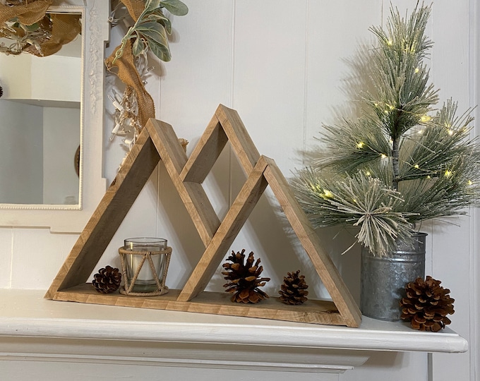 Mountain Snow Shelf | 5 Peak | Wood Mountain Shelf | Rustic Nursery ...