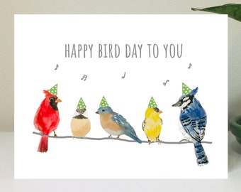 Bird Birthday Card | Etsy