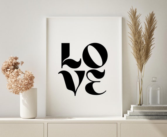 Love Print Downloadable Wall Art Home Decor Love Sign - Etsy