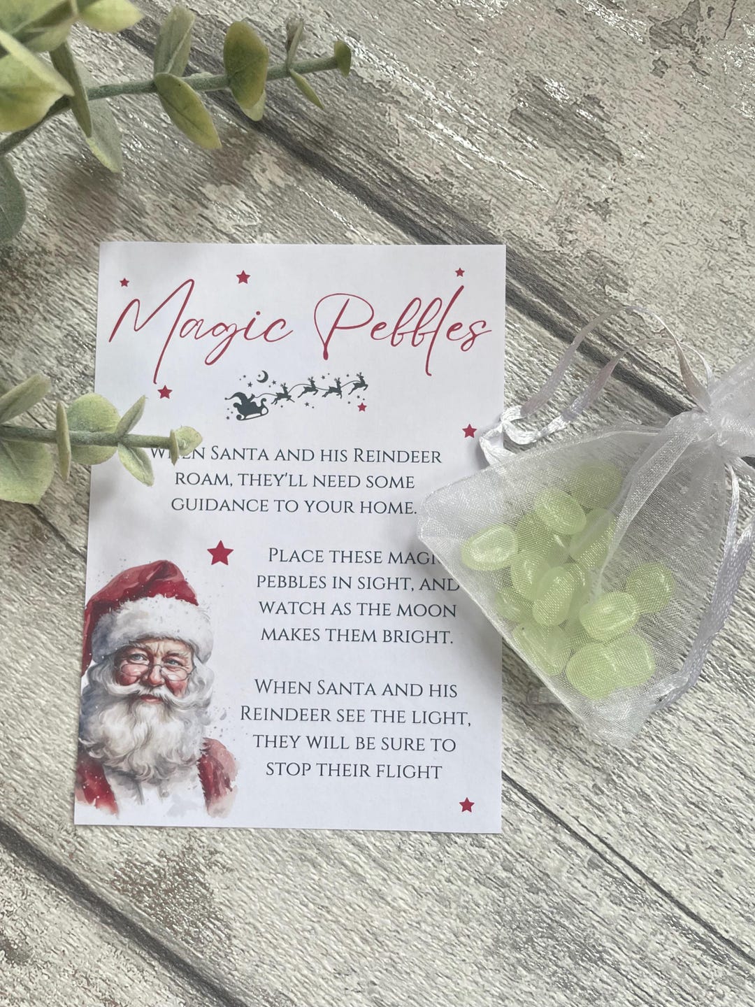 Santas Magic Pebbles, Red, Traditional, Glow in the Dark, Christmas Eve ...