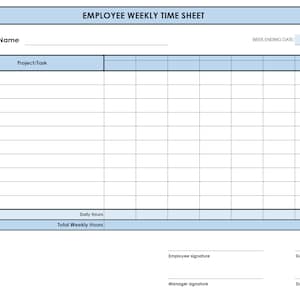 Printable Weekly Employee Timesheet: Multi-project Time Tracker (PDF ...