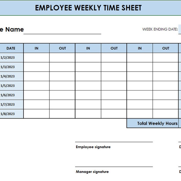 Printable Pdf Weekly Timesheet Projects Tasks Printable Timesheet Time Card Time Tracker