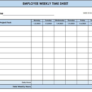 Weekly Timesheet Excel Template: Multi-project Time Tracker (digital ...