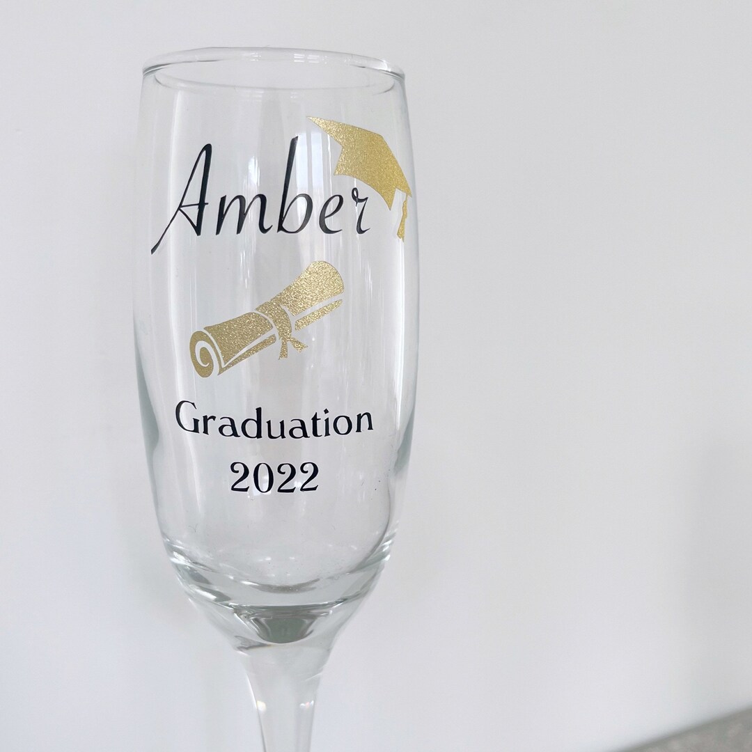 Personalised Graduation Champagne Wine Beer Gin Mug Glass Graduation ...