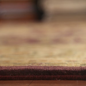 Purple & Gold Floral Agra Oriental Area Rug 9x12, Handmade Traditional ...